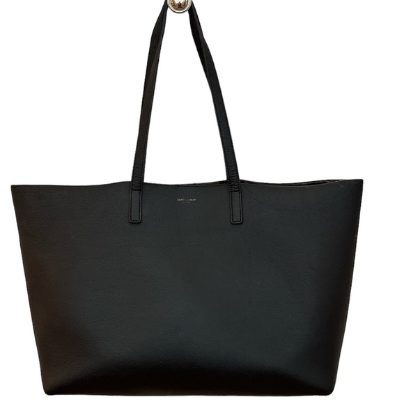 Yves Saint Laurent | Bags | Ysl Shopper Tote Black With Leopard ...